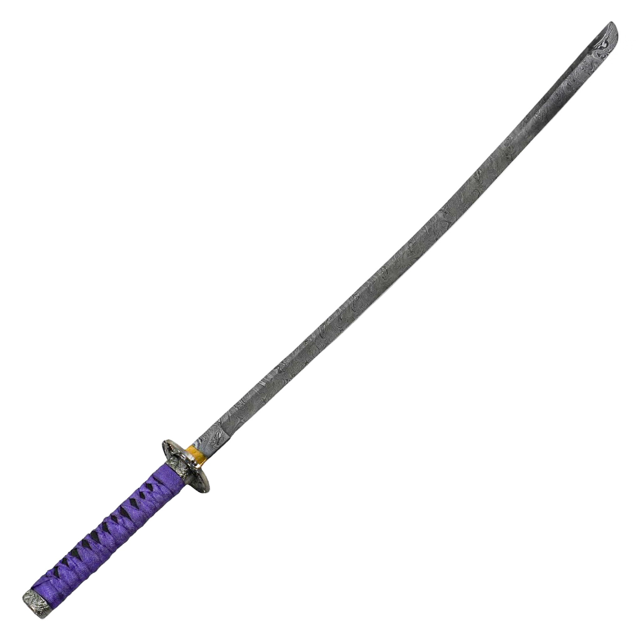 Purple Katana Sword | Damascus Steel | Battling Blades