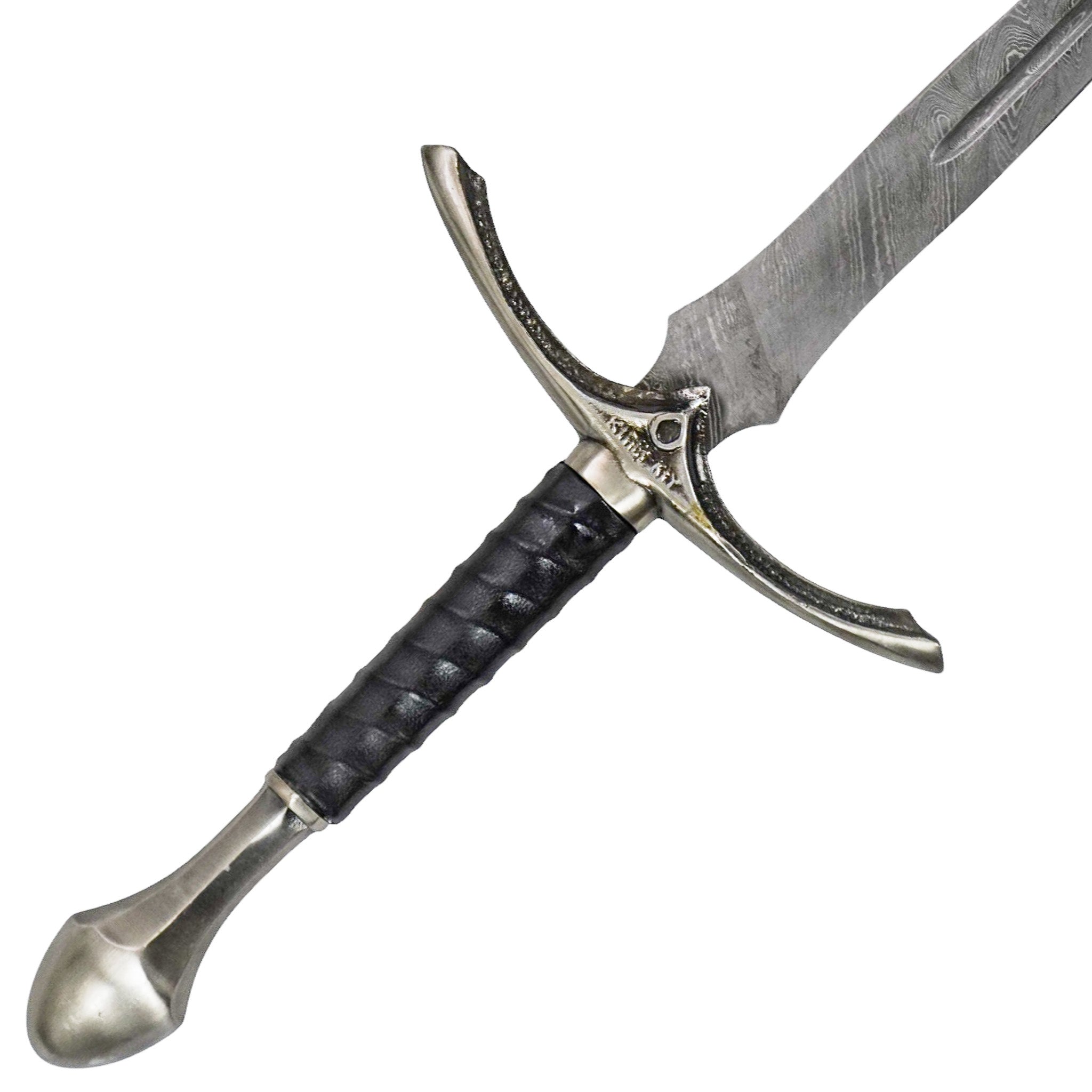 Damascus Longsword – 45" Medieval Sword | Full Tang Hand-Forged Blade ...