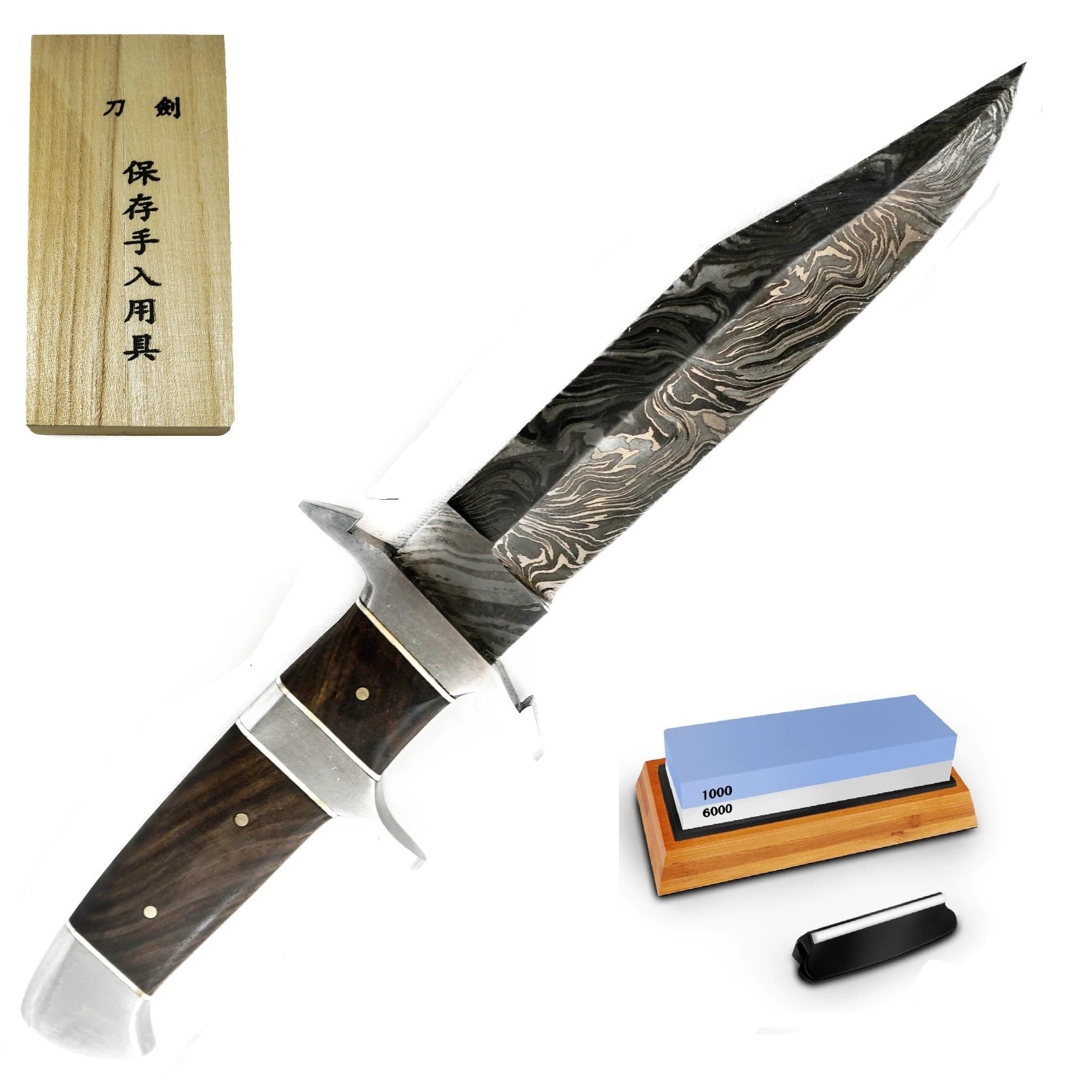 Hunting Knife Bundle | Damascus Steel Knife | Battling Blades
