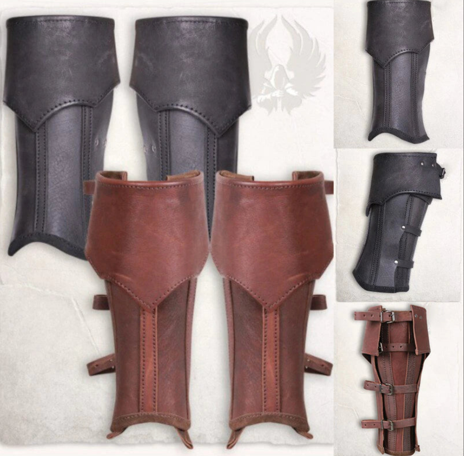 Medieval Leather Greave Half Chaps - Viking Knight Leg Armor – Battling ...