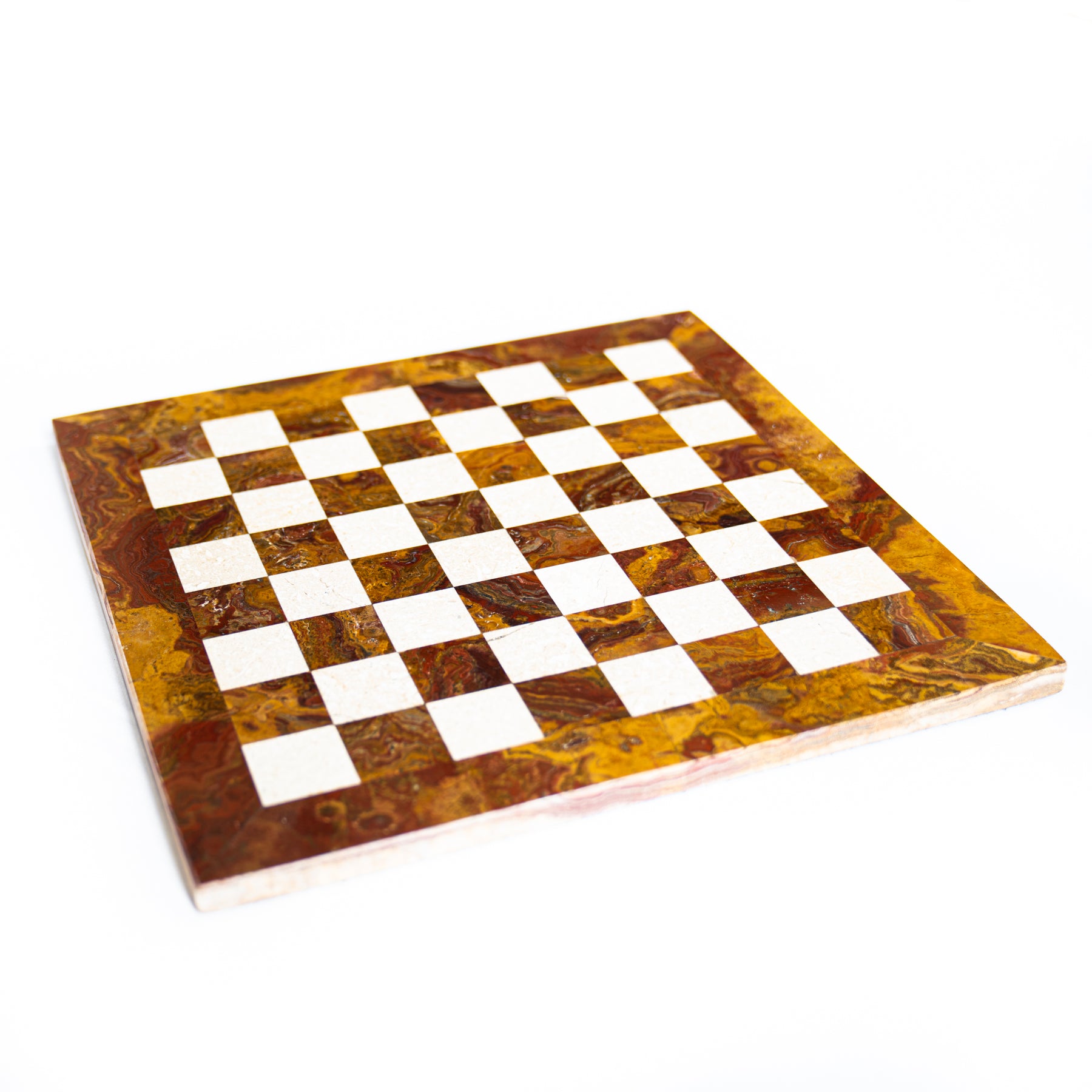 Marble Chess Set- Red and White Marble Chess Board with Pieces- 12 ...