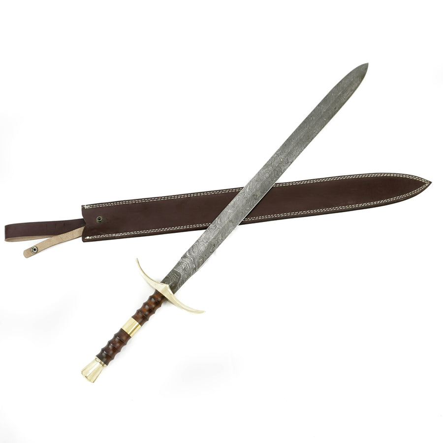 Longsword - Folded High Carbon Damascus Wootz Steel Long Sword - 37 ...