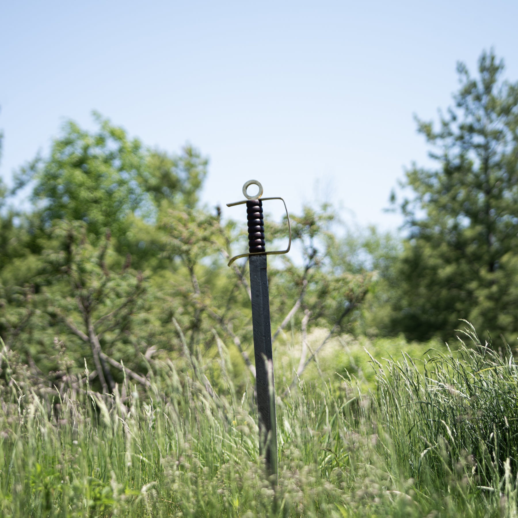 Backsword - High Carbon Damascus Steel Sword-36" Battle Ready ...