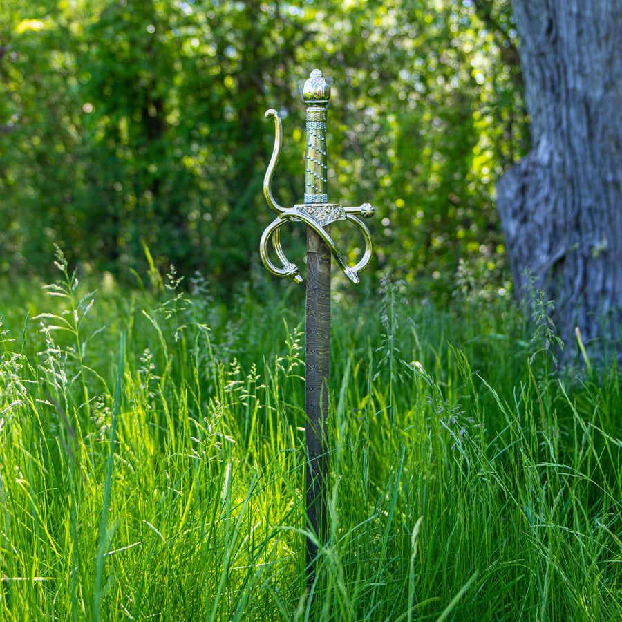 Backsword - Cavalry Sword- High Carbon Damascus Steel Sword - 36 ...